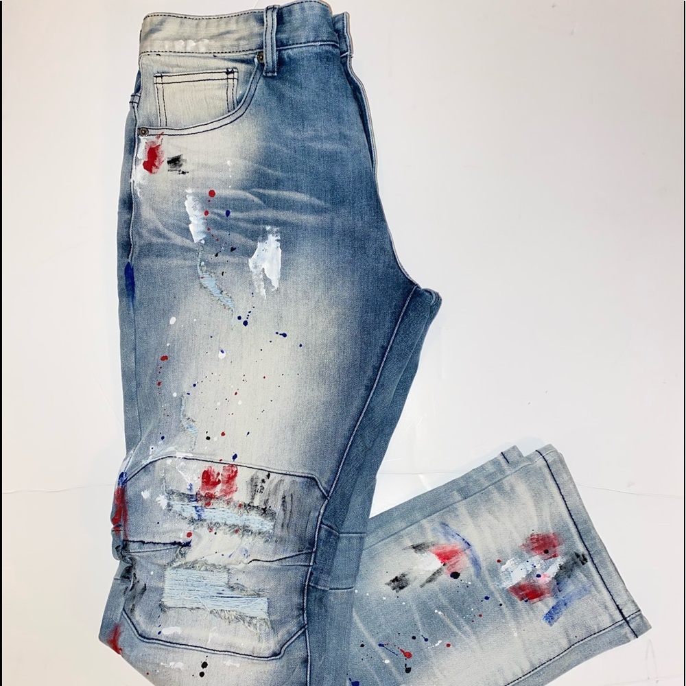 Decibel Paint Splash Denim Jeans - Gem